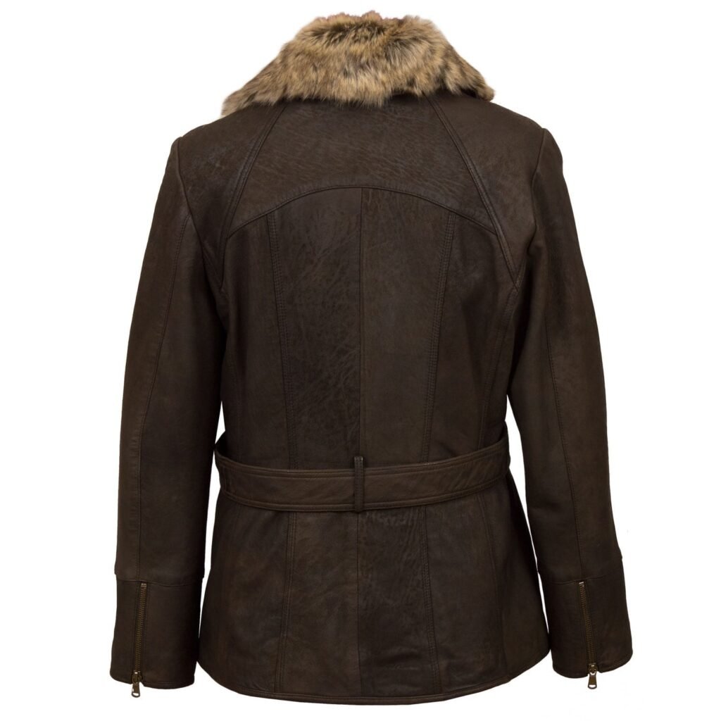 Brown Fur Jacket Women Stylish Winter Wool Jacket