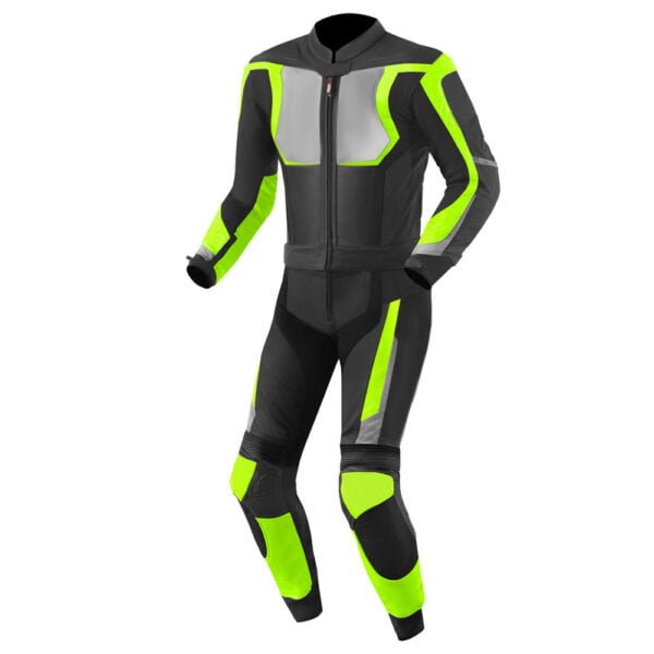 Two Piece Motorcycle Suit for Men Leather Motorcycle Racing Suit